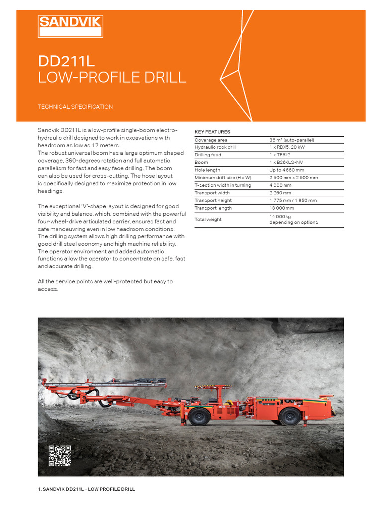 dd211l Specification Sheet English | PDF | Drilling | Drill