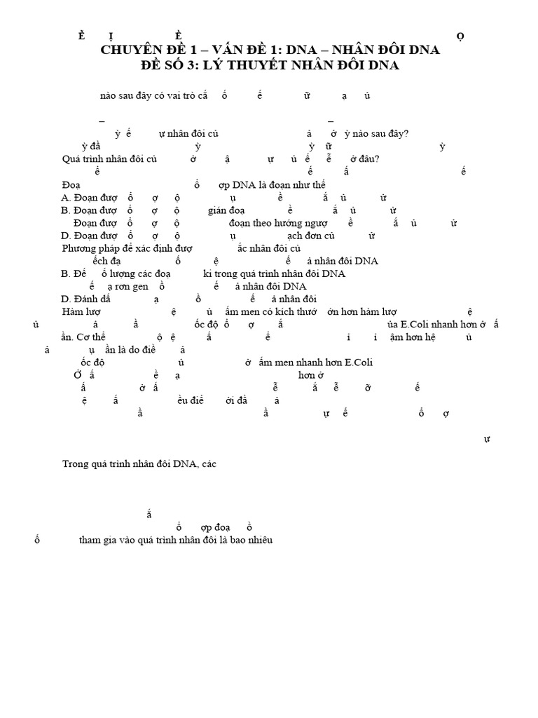 ĐỀ SỐ 3 - BTLT Nhân Đôi DNA | PDF