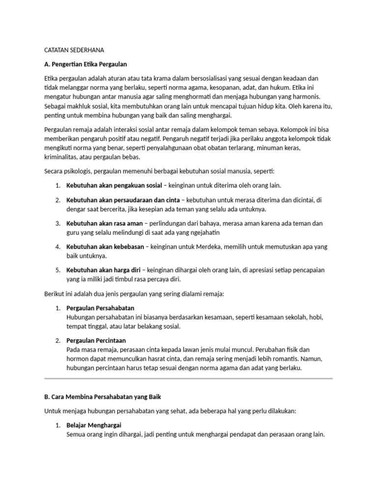 Catatan Sederhana Layanan Klasikal | PDF