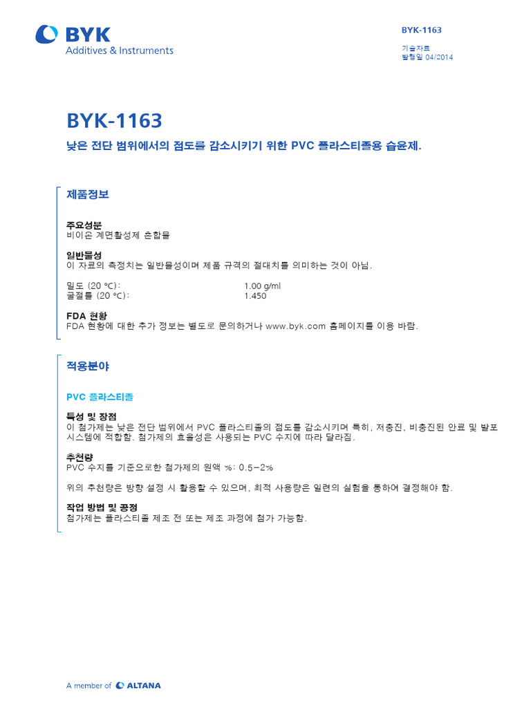 TDS Byk-1163 Ko | PDF
