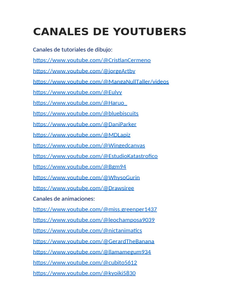 Canales de Youtubers | PDF