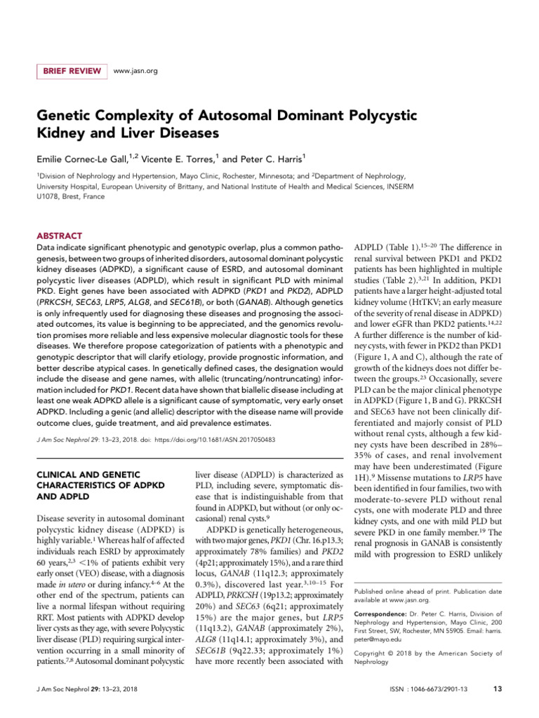 PKD Genetic Complexity of Autosomal Dominant Polycystic Kidney and ...