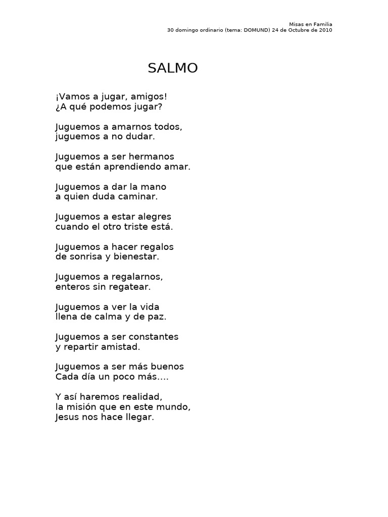 SALMO 30 Domingo Ordinario-24!10!2010 | PDF