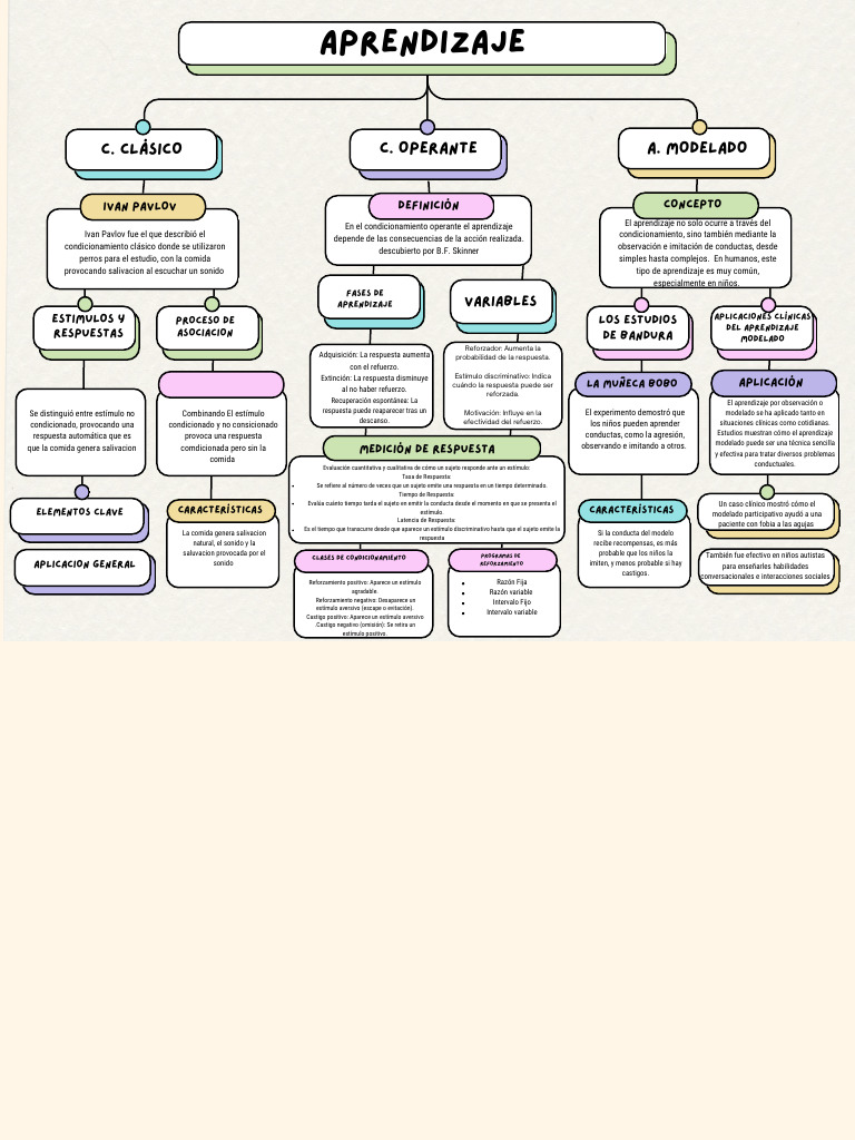 Gráfica Mapa Conceptual Simple Colorido | PDF | Reforzamiento | Aprendizaje