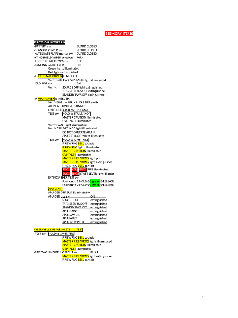 b738 Memory Items Amplified | PDF | Air Traffic Control | Aerodynamics