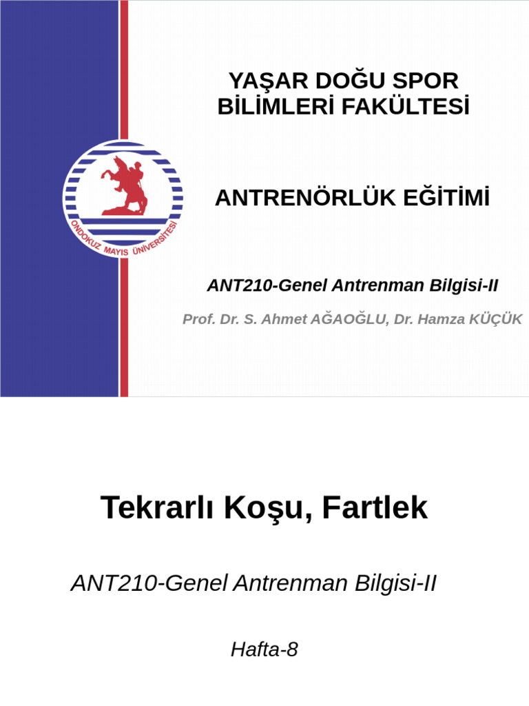 8 Tekrarlı Koşu, Fartlek | PDF