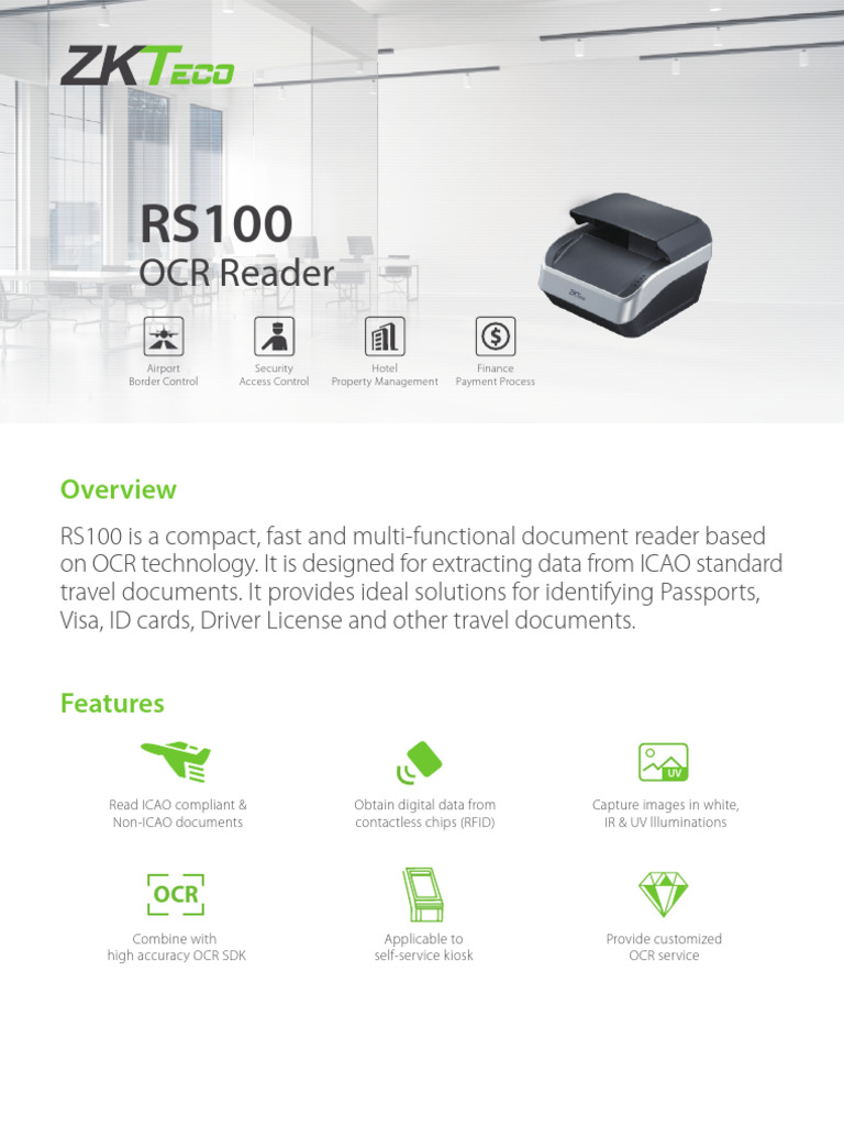 RS100 Datasheet | PDF | Radio Frequency Identification | Computing