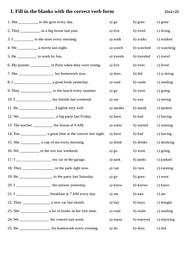 Simple Present and Past Exercises | PDF