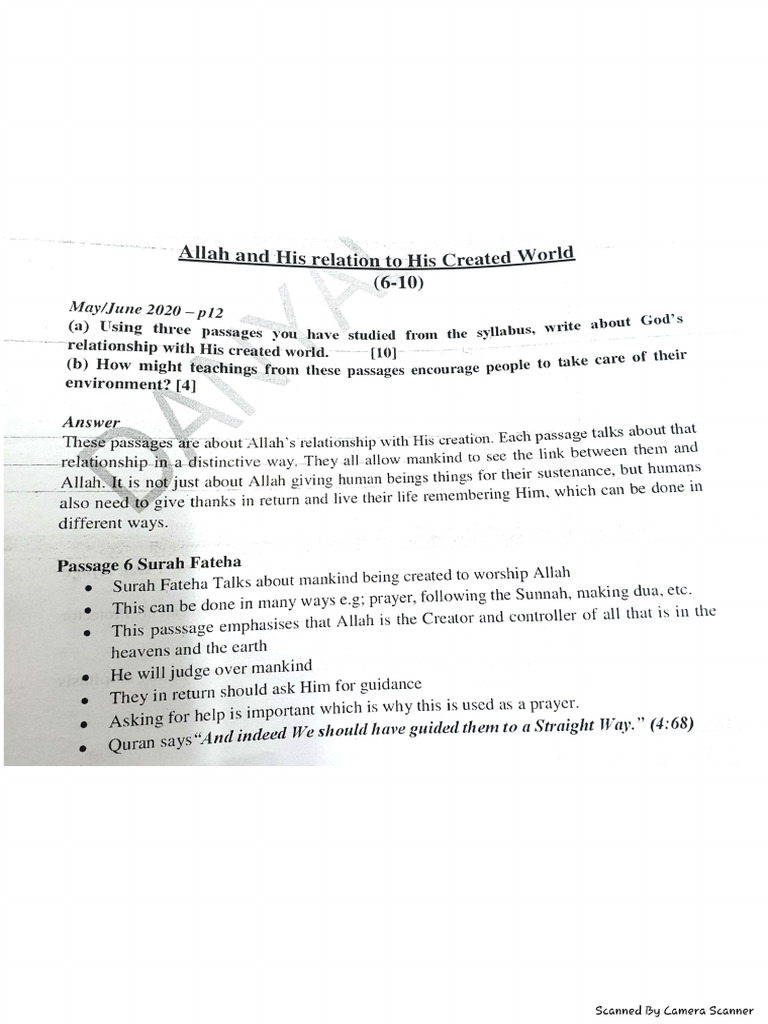 Allah's Relationship With The Created World | PDF