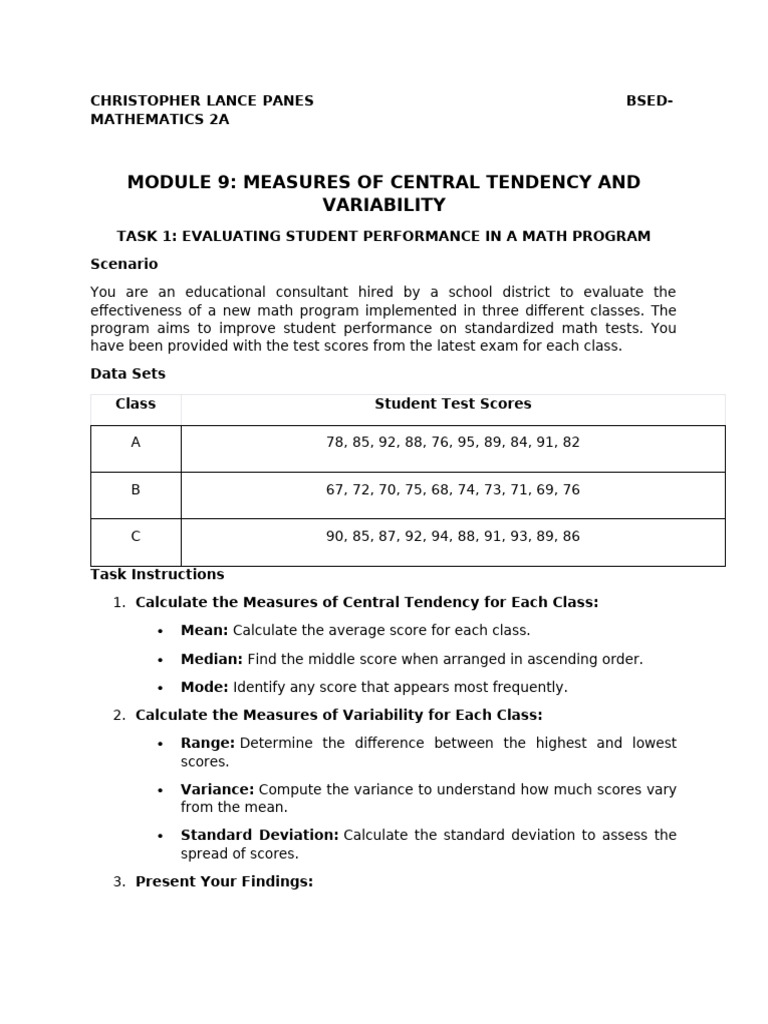 module-9-task-1 | PDF | Teaching Method | Variance