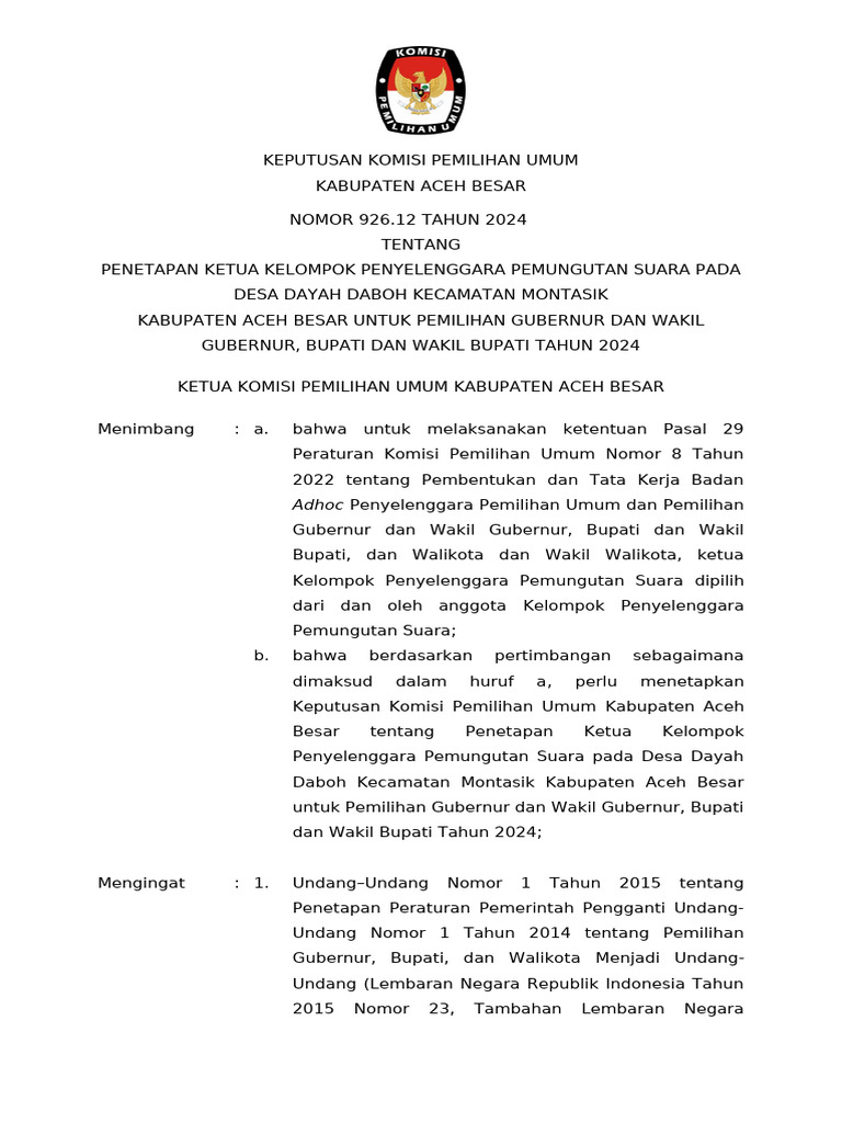 1 SK Ketua KPPS | PDF