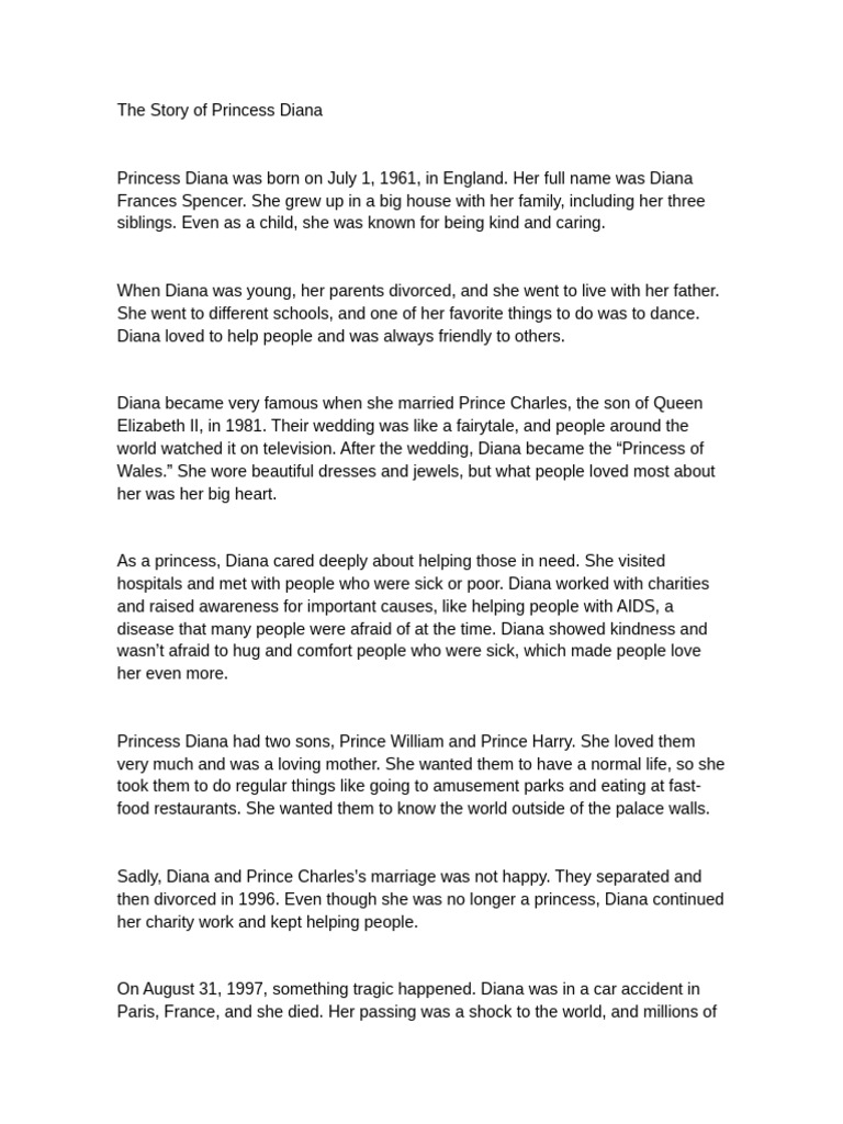 Biography of Princess Diana | PDF | History