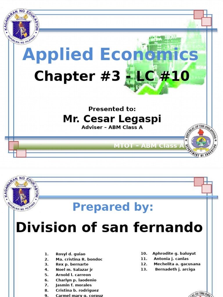 Applied Econ ch3 lc10 | PDF | Economies