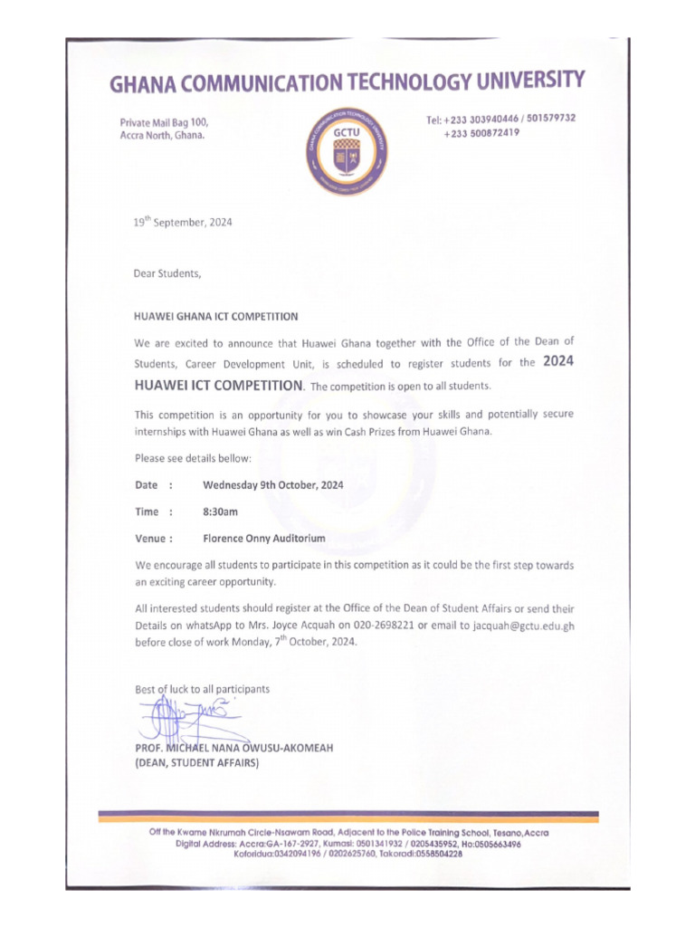 Ghana Communication Technology University | PDF