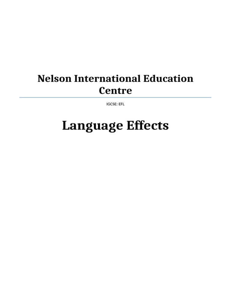 Language Effects - Updated | PDF | Ellipsis | Emotions