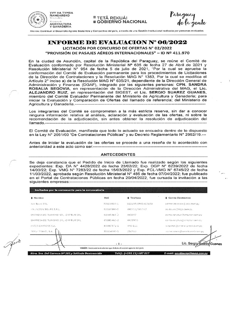 Informe de Evaluaci N 06 22 Pasajes 411970 1653063050577 | PDF