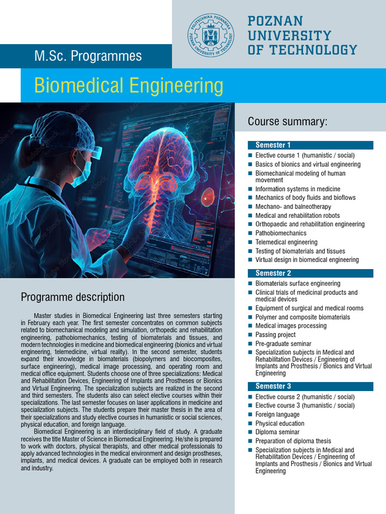 32 - STUDIES - MSC - Biomedical Engineering | PDF | Biomedical Engineering | Biomaterial