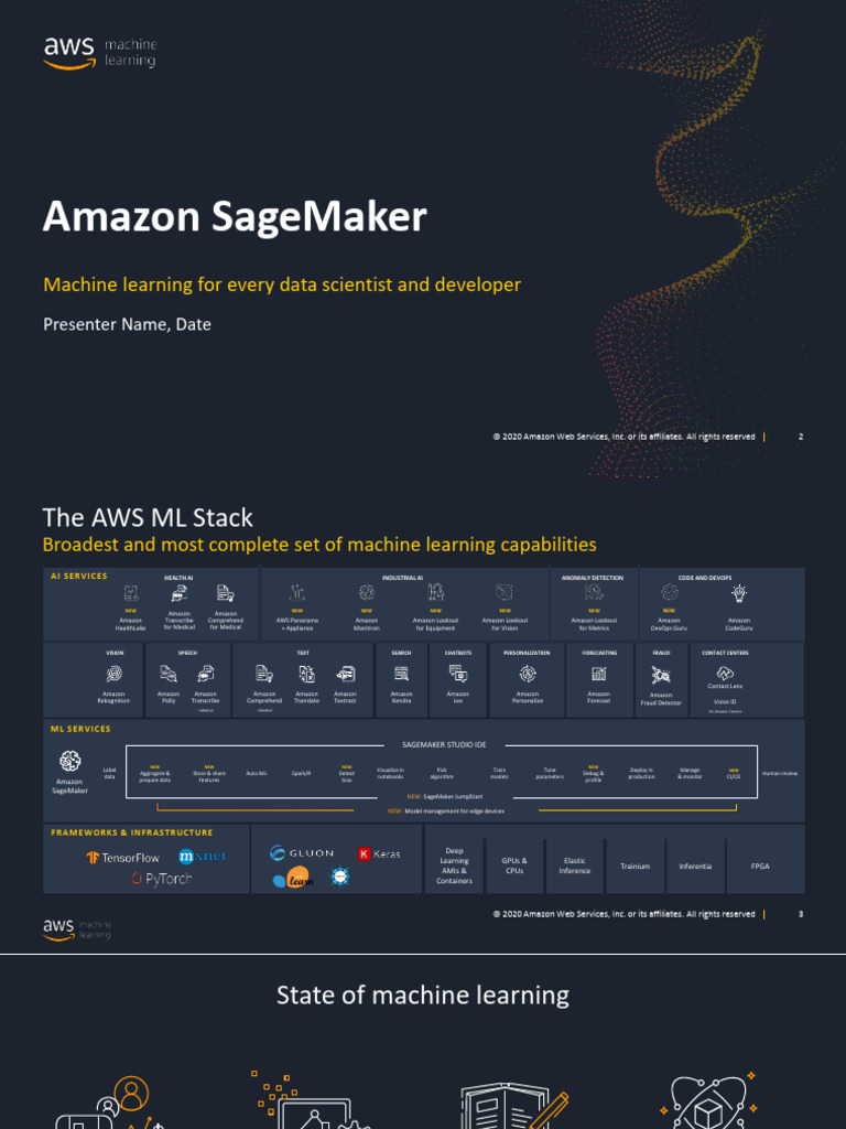 Amazon Sagemaker First Call Deck Pdf Machine Learning Amazon Web Services