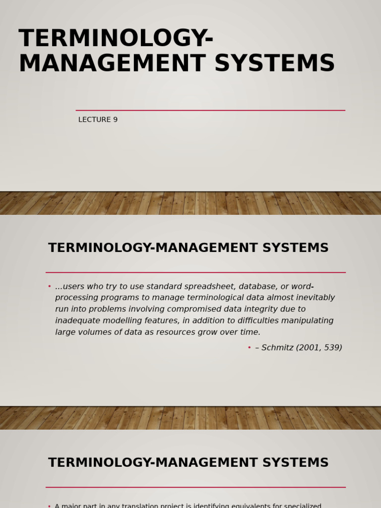 Lecture 8. Terminology-Management Systems | PDF | Part Of Speech ...