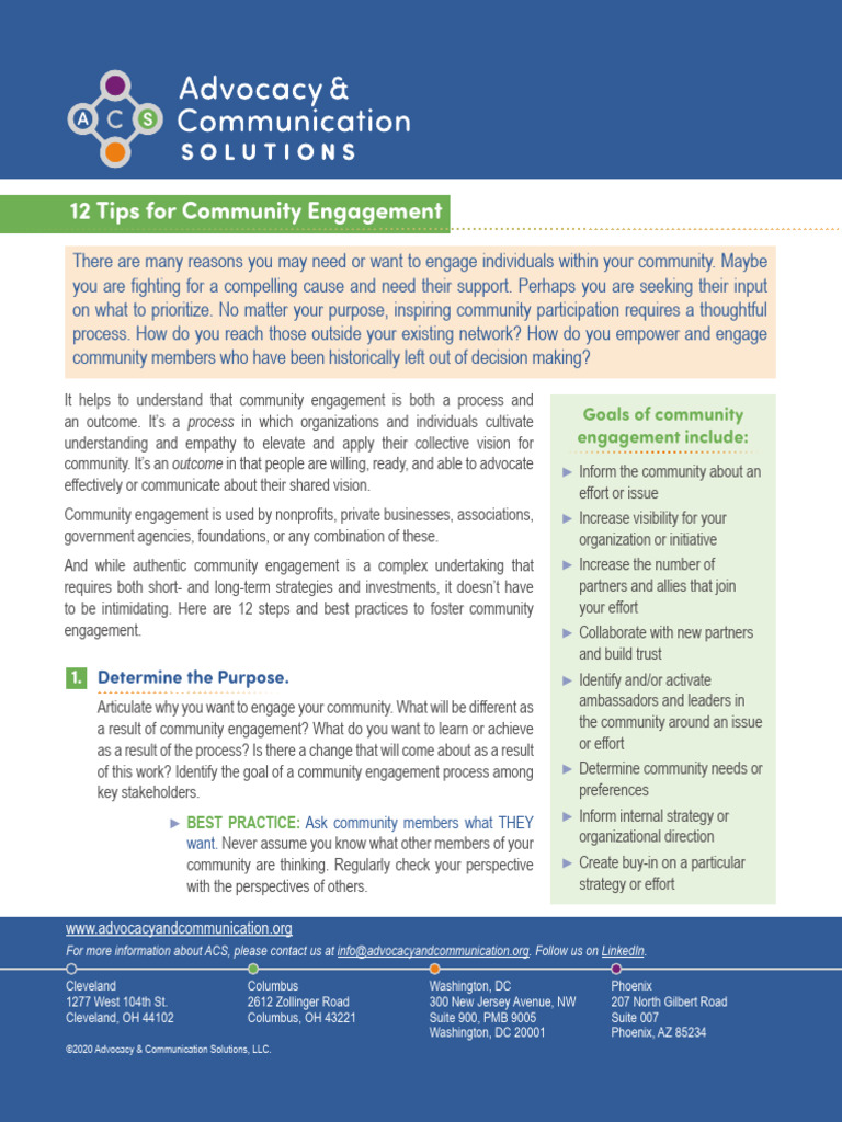 12 Best Practices for Community Engagement | PDF | Community ...