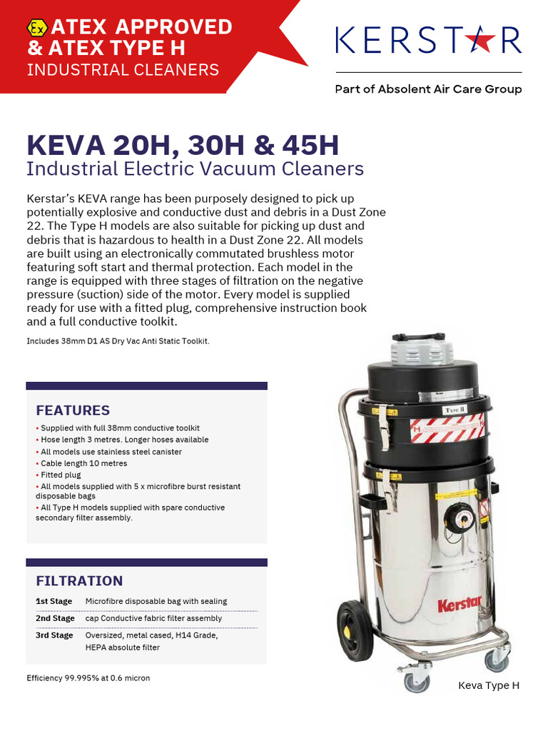 Kerstar ATEX Vacuum Cleaner Overview | PDF | Vacuum Cleaner ...