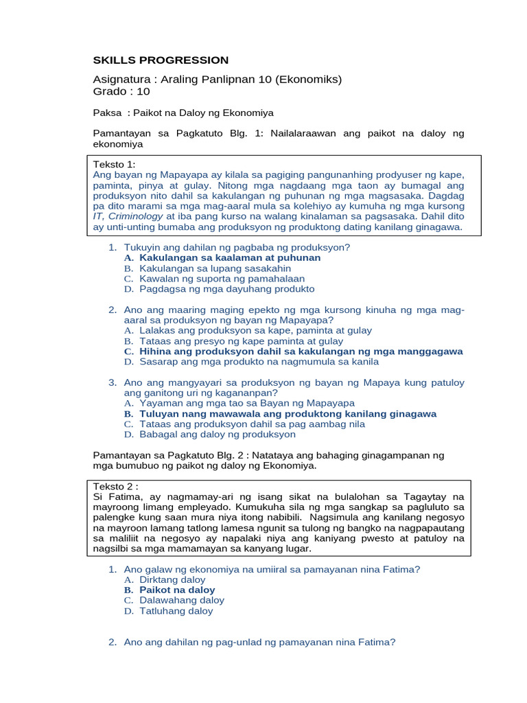 Skills Progression 3RD Grading | PDF