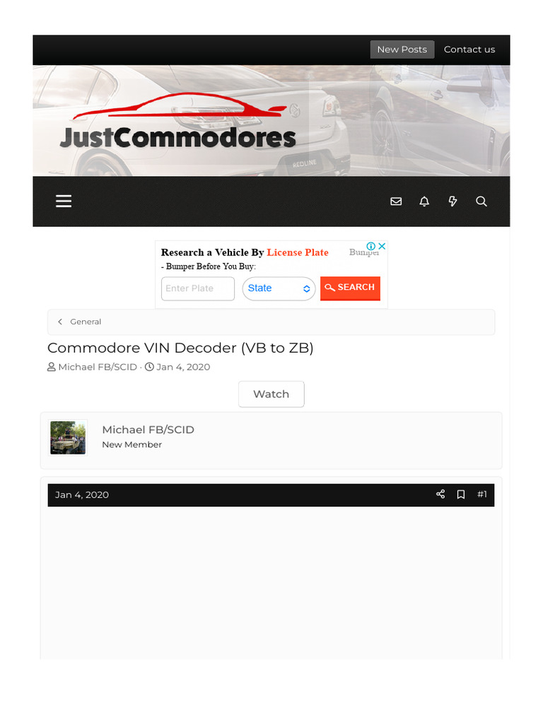 Commodore VIN Decoder (VB To ZB) | PDF | Vehicle Technology | Land Vehicles