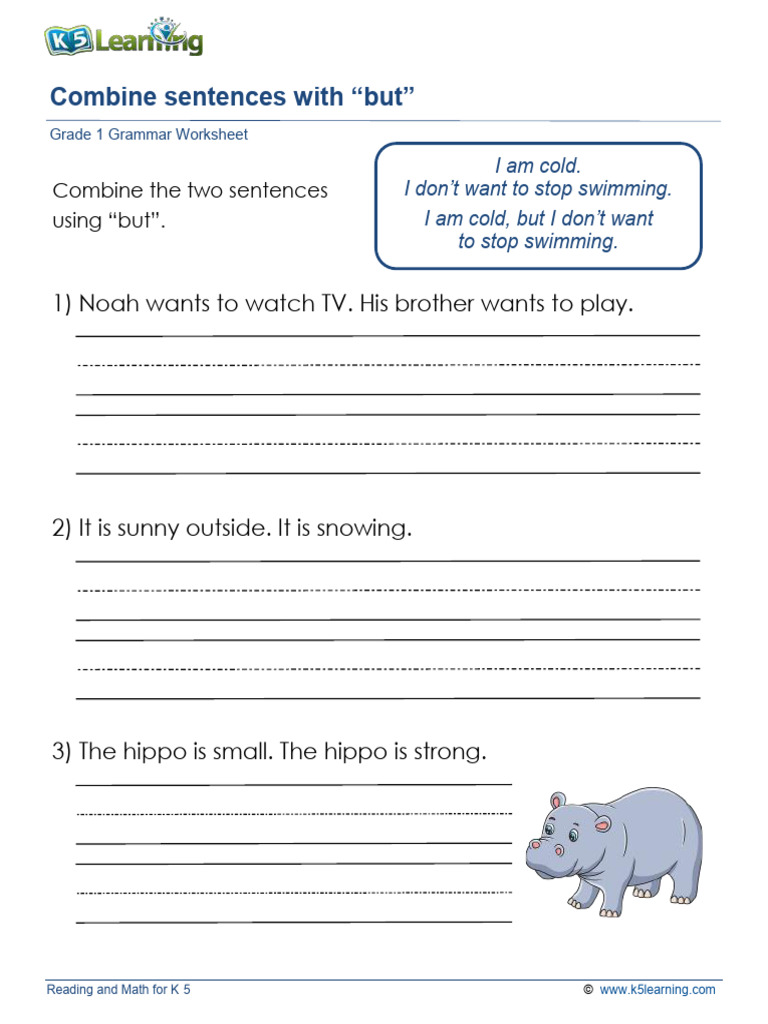 Grade 1 Sentence Combining | PDF
