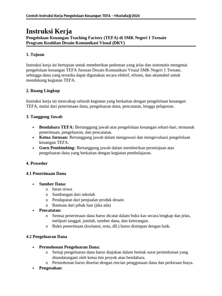 Pengelolaan Keuangan TEFA SMK DKV | PDF | Karier & Perkembangan | Bisnis