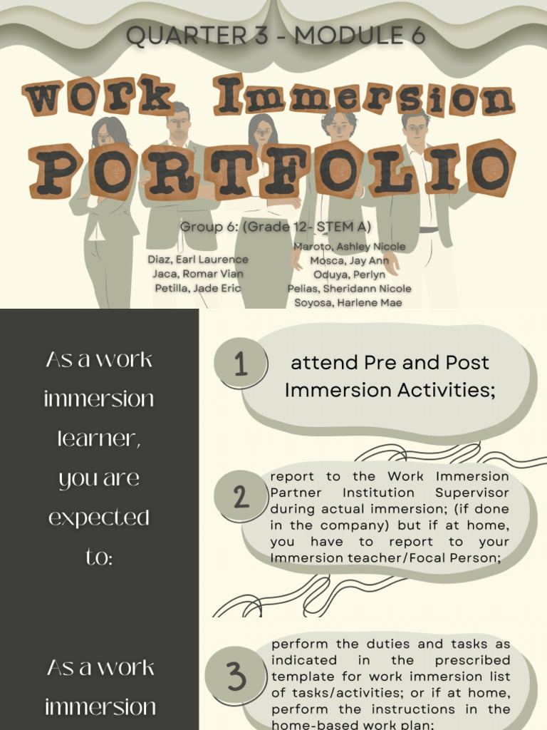 (Module 6) Pre-Immersion Work Immersion Portfolio | PDF