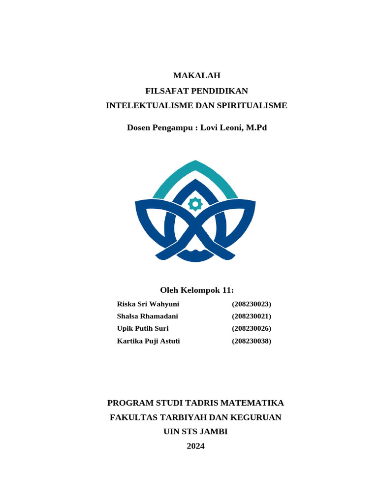 Makalah - Intelektualisme Dan Spiritualisme | PDF