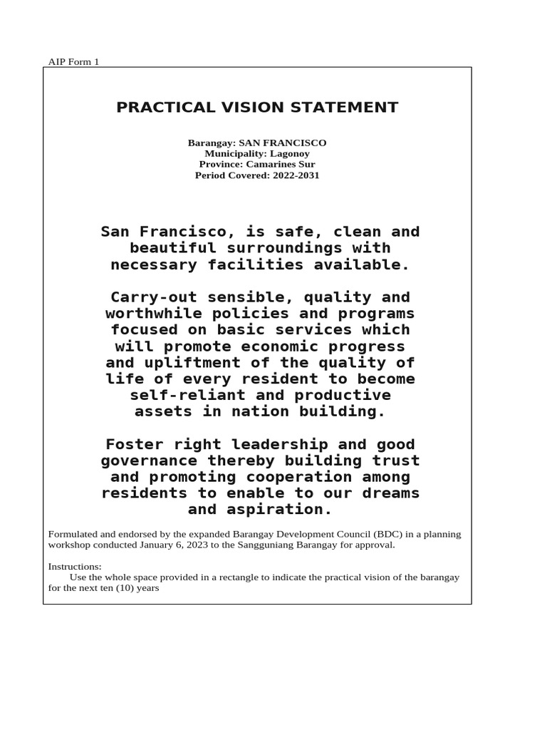 AIP Form 1 2024 | PDF | Malnutrition