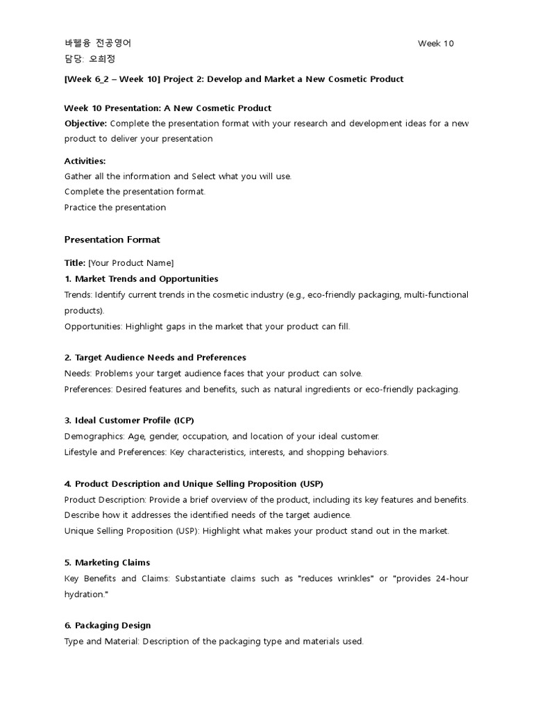 Week 10 Presentation - A New Product | PDF | Target Audience | Advertising