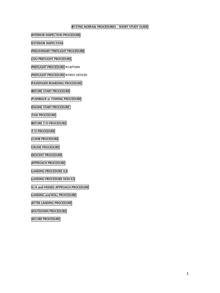 B737NG NORMAL PROCEDURES SHORT | PDF | Switch | Aviation