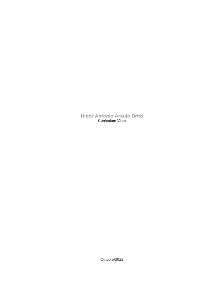 CV - Higor Antonio Araujo Brito | PDF | Brasil