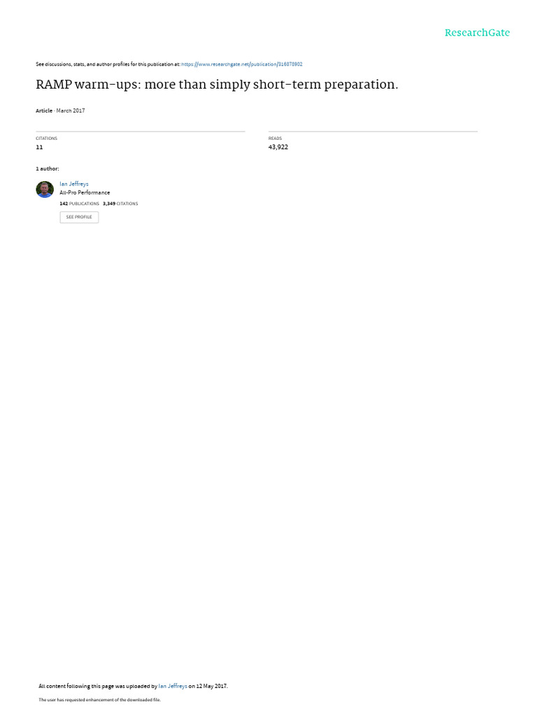 Ramp Warm Up Ian Jeffreys | PDF | Efficiency