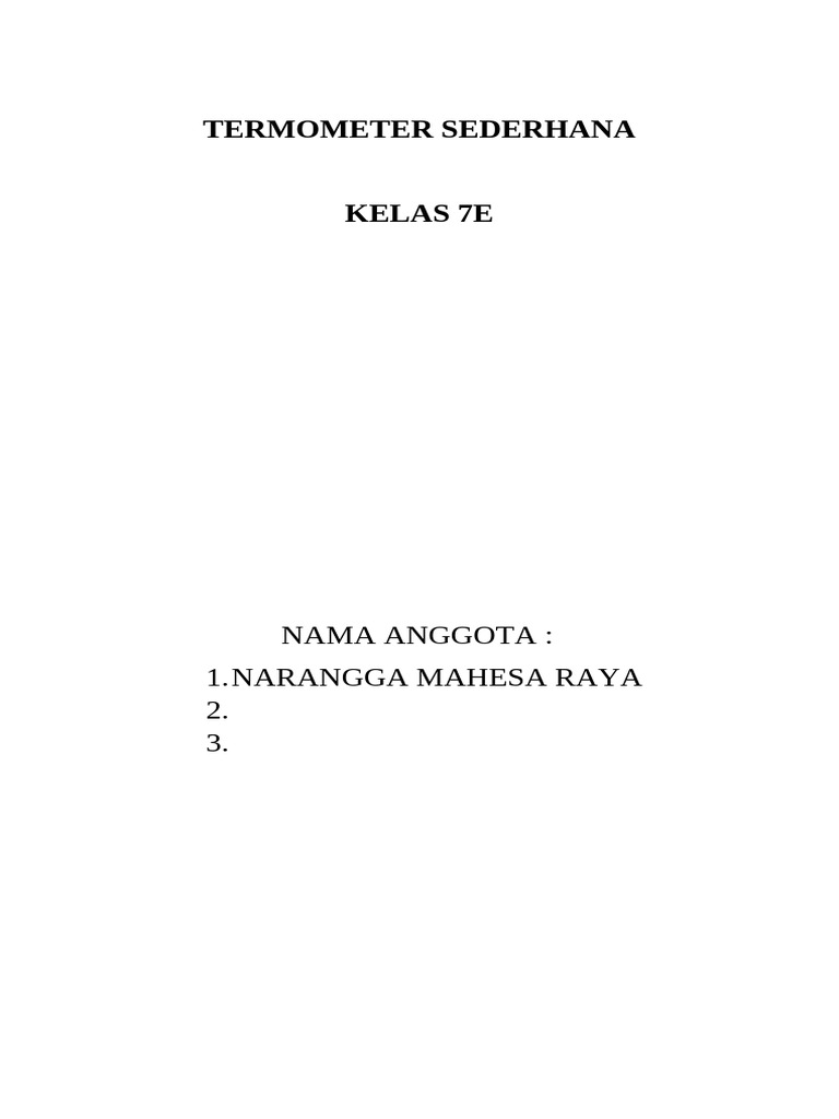 Cara Membuat Termometer Sederhana | PDF | Sains & Matematika