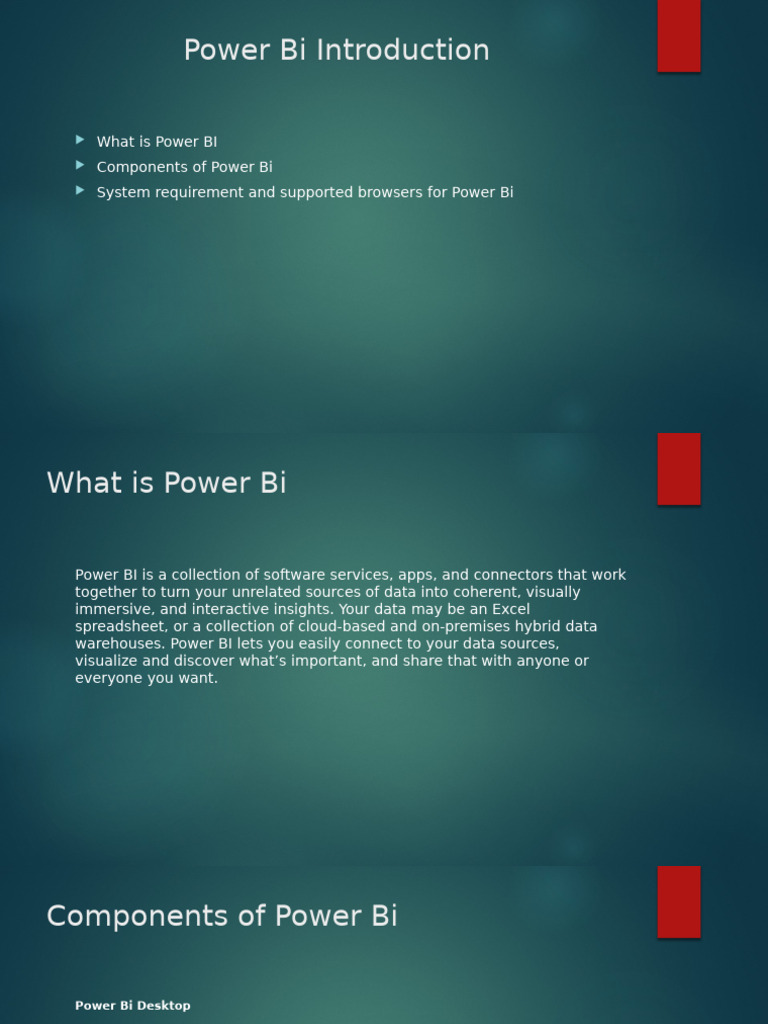 Power BI Overview: Components & Requirements | PDF | Application ...