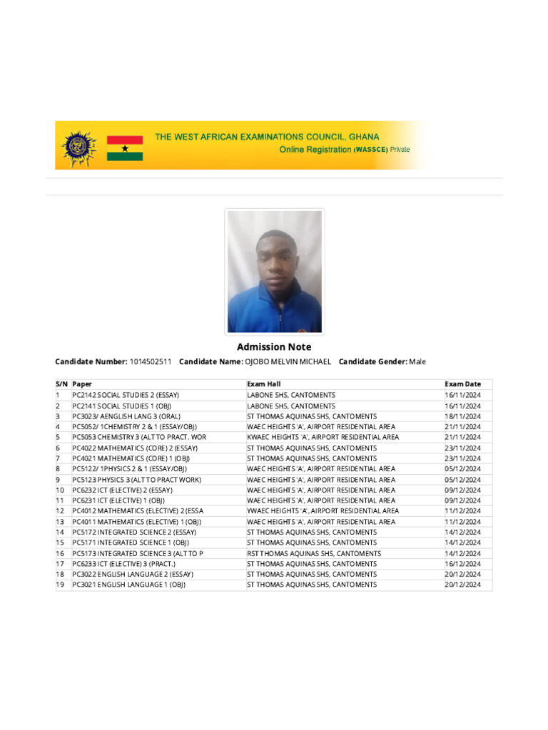 WAEC Ghana Registration | PDF