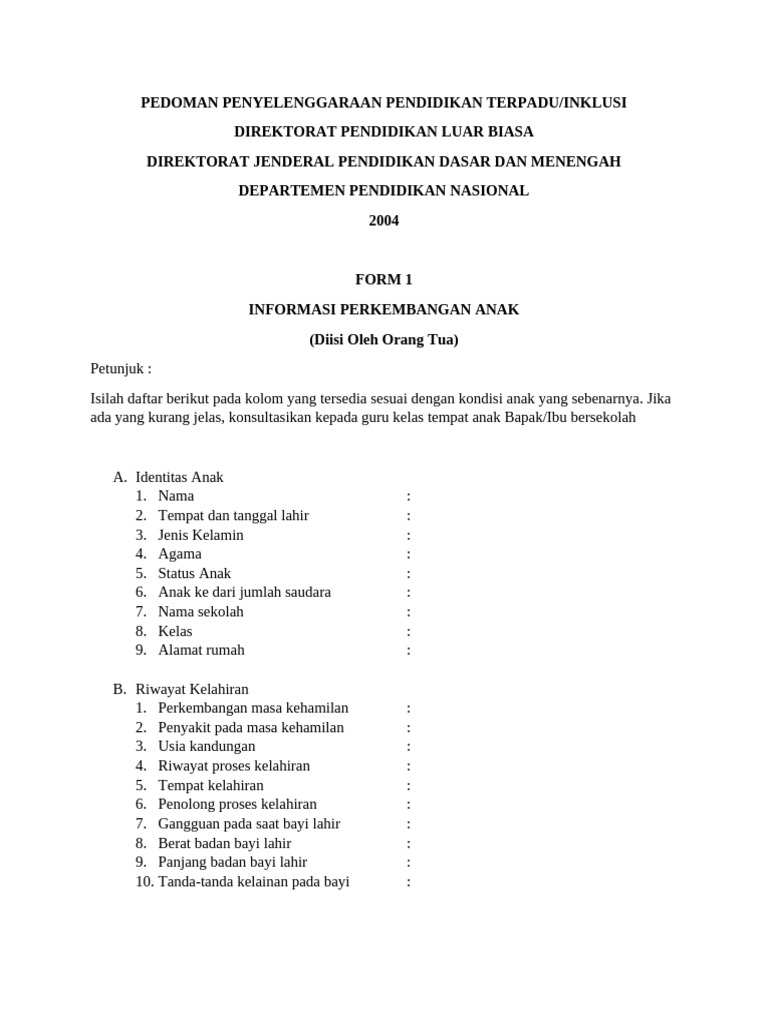 Format Identifikasi Abk | PDF | Kesehatan Holistik
