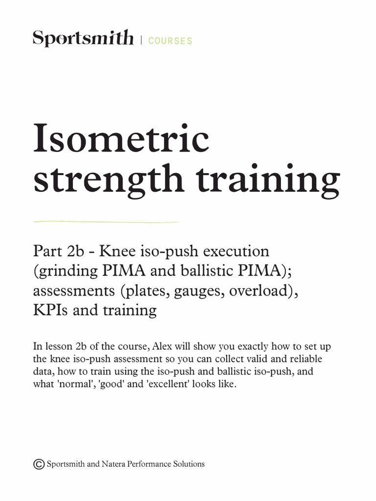 Advanced Knee Iso-Push Training | PDF