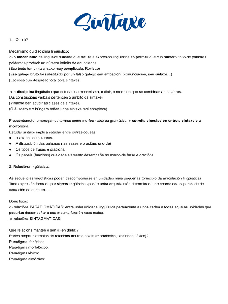 Sintaxis | PDF