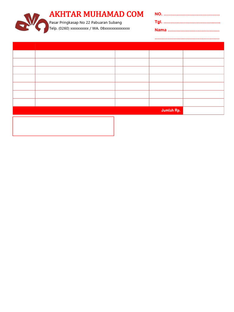 08 Contoh Nota Toko Amc Pabuaran | PDF