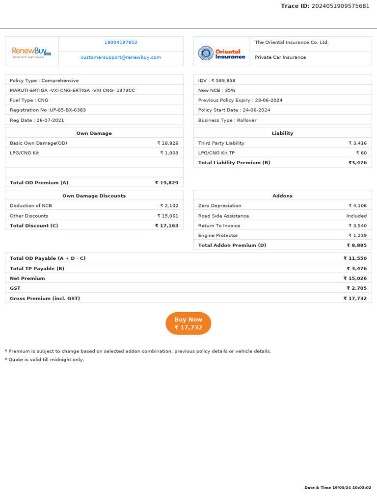 19 05 2024 Premium Breakup | PDF | Insurance | Business Law