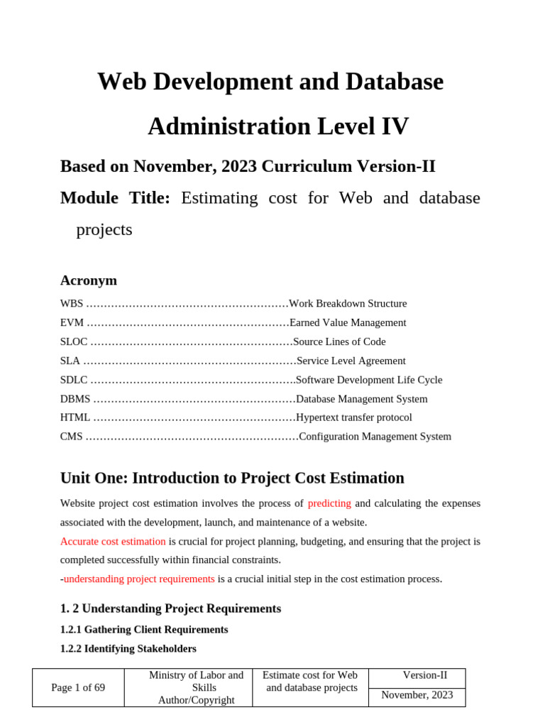 Web Development and Database Administration Level IV: Based On November, 2023 Curriculum Version ...