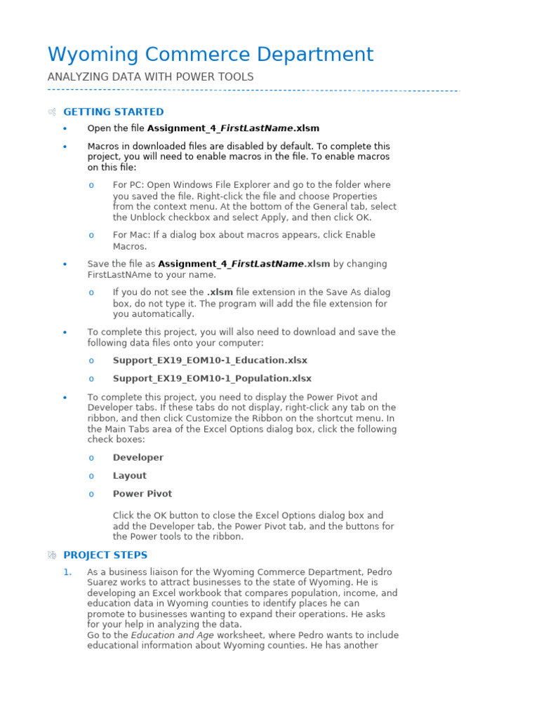 Instructions Assignment 4 Pdf Microsoft Excel Computing
