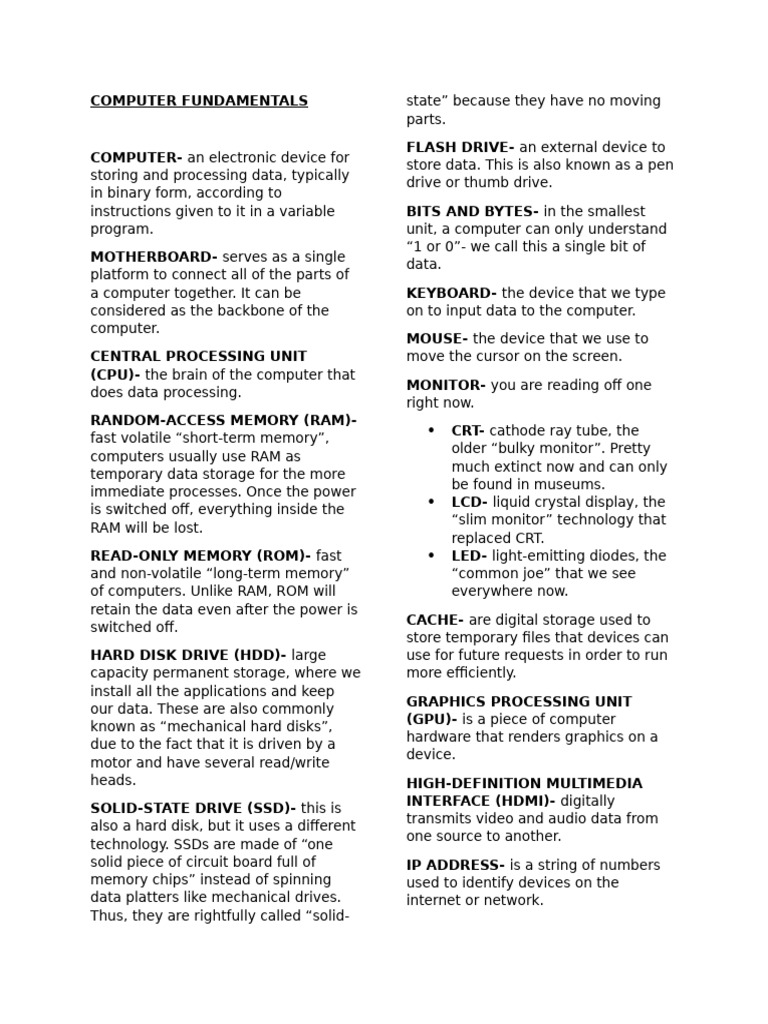 Computer Fundamentals | PDF | Interest | Random Access Memory