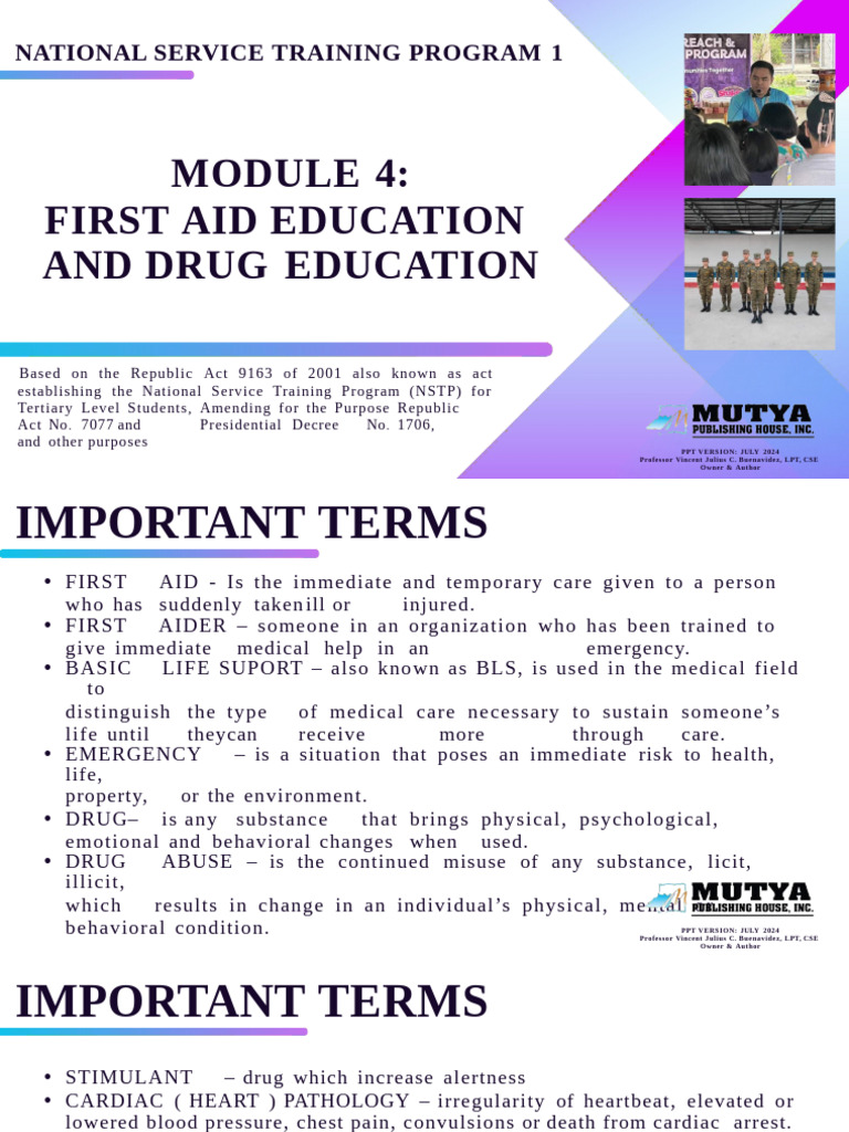 First Aid and Drug Education Overview | PDF | Cardiopulmonary ...