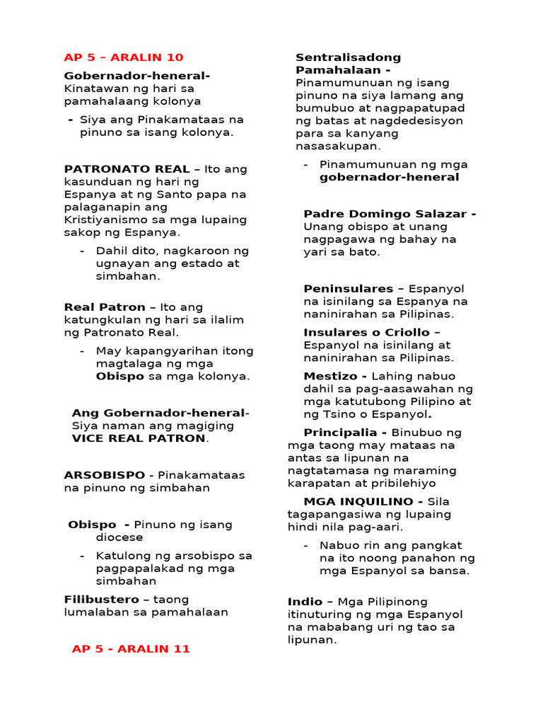 AP-5-ARALIN-10-11-REVIEWER | PDF