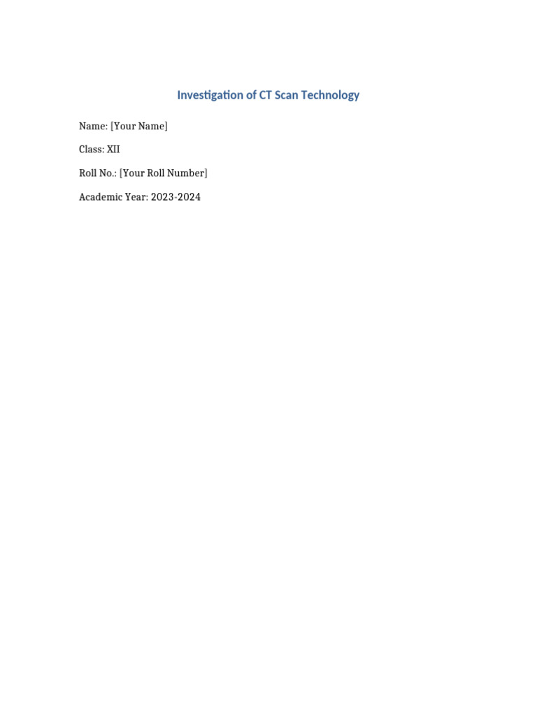CT Scan Technology Overview and Applications | PDF | Ct Scan | X Ray